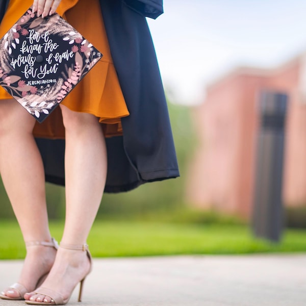 Customizable Floral Grad Cap Decoration Self-adhesive Boho Pampas Grass ...