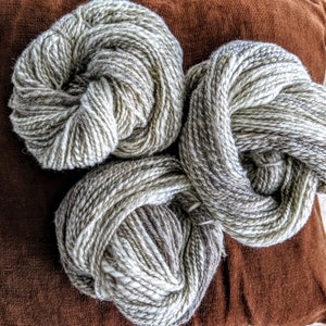 Handspun Yarn CVM Wool/angora 2-ply Fingering Wt. Silver Gray Plus Free ...