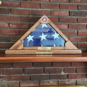 Retirement Flag Display Case W/ Etched Military Seal - Etsy