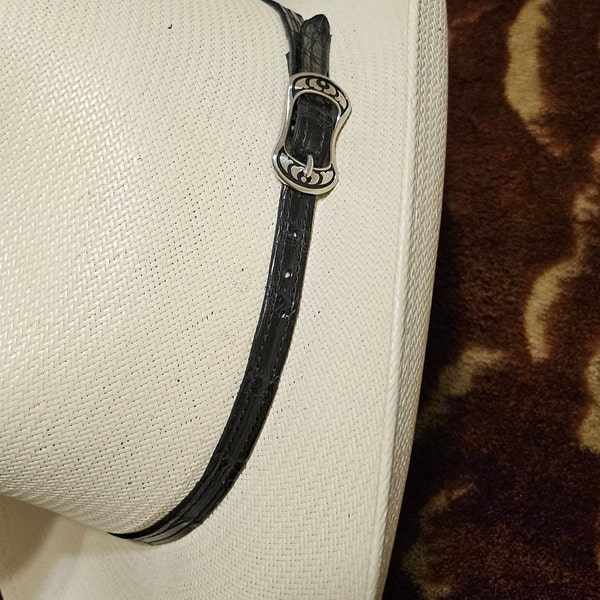 Alligator Ranger Belt Custom Handmade and Custom Silver 4 Piece Buckle ...