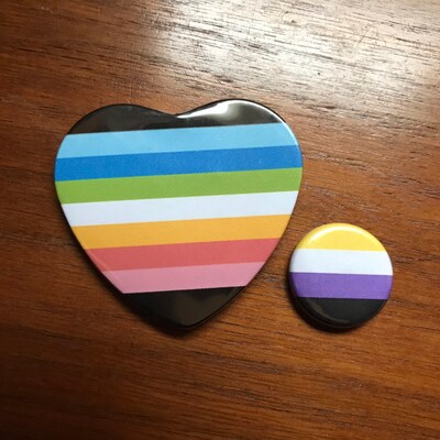 LGBTQ Pride Flag Pin Badges Pinback Buttons Magnet 1 Pin 1.5 Pin 2.25 ...