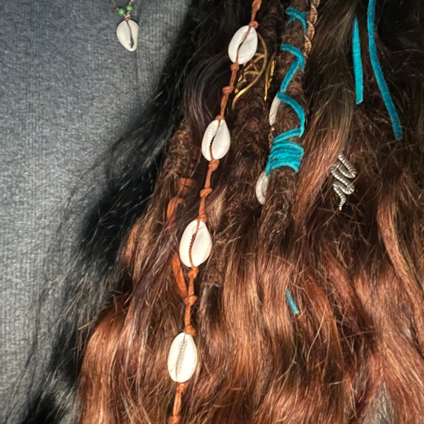 Clip-on Mermaid Hair Extension | Handmade W Beads & Cowrie Shell | Hair ...