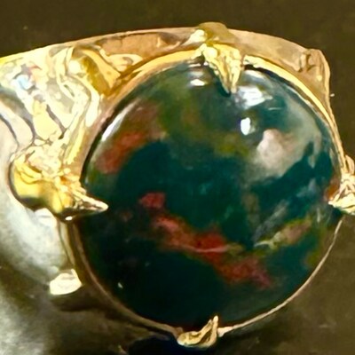 Bloodstone Ring, Natural Bloodstone Ring, 925 Sterling Silver Mens Ring ...