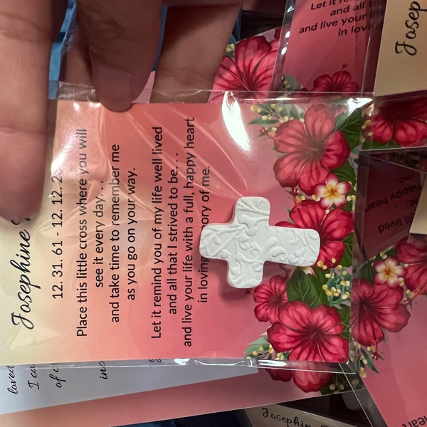 Personalized Funeral Favor for Guests, Ivy Vine Funeral Card Poem With ...
