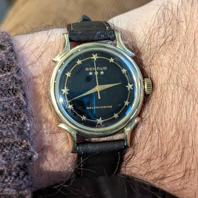 Vintage 1960s Benrus Automatic 25 Jewel Movement FE236 10K Gold Filled ...