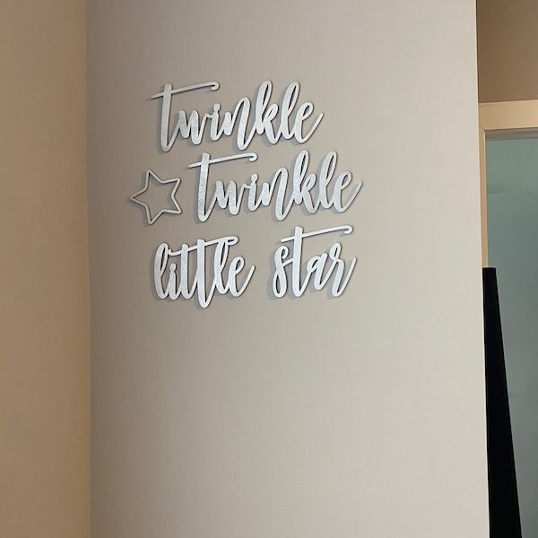 Twinkle Twinkle Little Star Sign, No Backboard, Small Quote Wall Sign ...