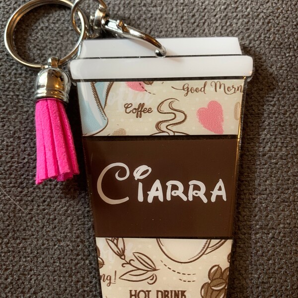 COFFEE KEYCHAIN | Coffee Lovers | Personalized Keychain | Gift for Her ...