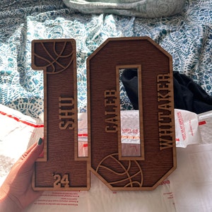 Custom Athlete Number Plaque, Homecoming Gift, Sports Number Wood ...