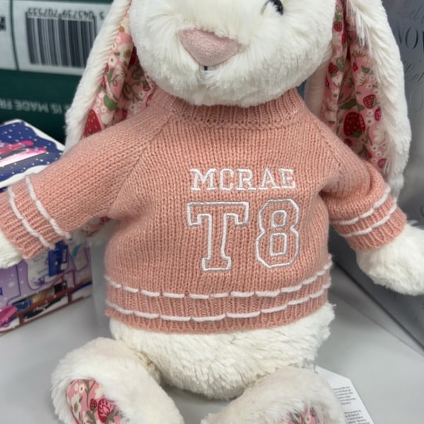 T8 Tate Mcrae Embroidered Teddy Jersey Style Sweater for Jellycat ...