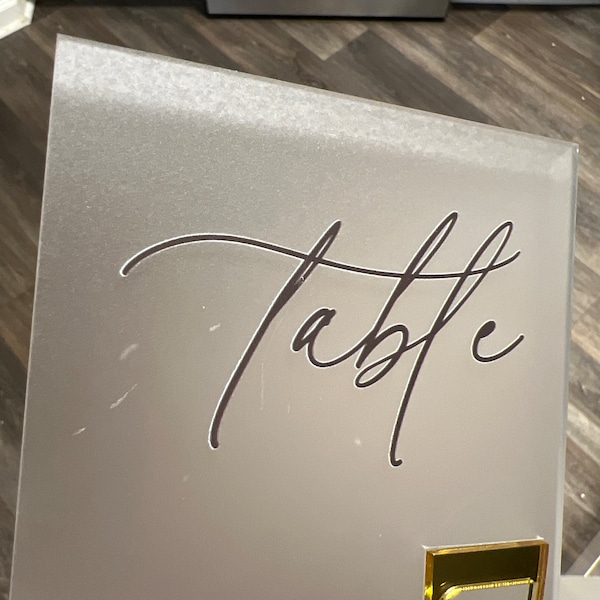 Frosted Acrylic Table Numbers - Frosted Acrylic Sign - Wedding Table ...