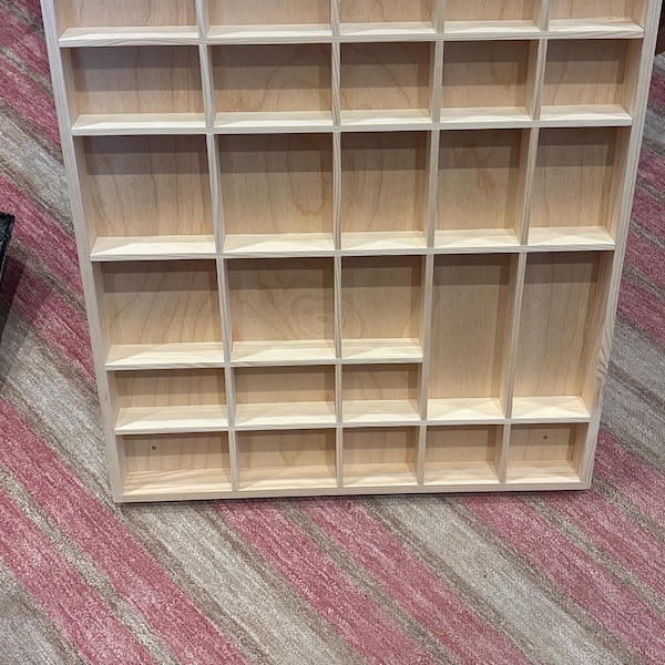 Unfinished Wooden Display With 28 Compartments Personalized | Shadow ...