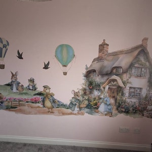 Peter Rabbit Wall Decal Peter Rabbit Wall Art Rabbit Wall Sticker Farm ...