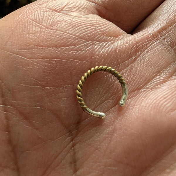 Indian Tragus Clicker Ring, Silver Tragus Hoop, 8mm Tragus Earring ...