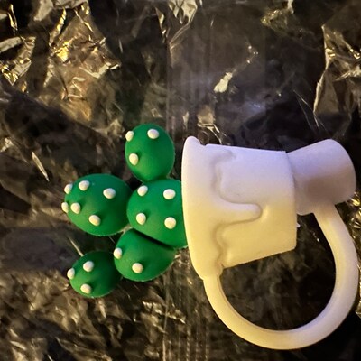 Straw Topper Cover Cactus Silicone Cap for Reusable Plastic Straws ...