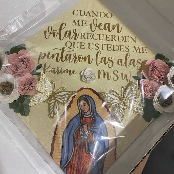 Graduation Cap Virgin Mary Mexico Graduation Topper Virgin Mary ...