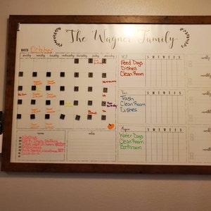 Large Personalized Family Command Center Monthly Calendar With Chore ...