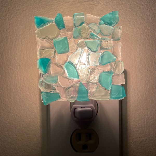 ETSY BEST SELLER NL5 Coastal Seaglass Sea Glass Beach Glass Night Light ...
