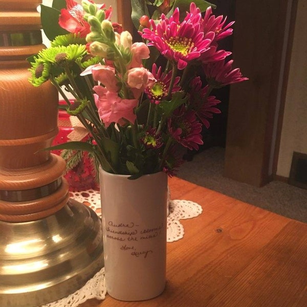 Personalized Custom Handwriting Love Note Heirloom Vase - Etsy