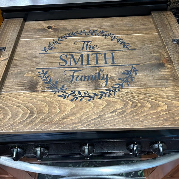 Custom Stove Cover for Gas or Electric Stoves Noodle Board Kitchen ...