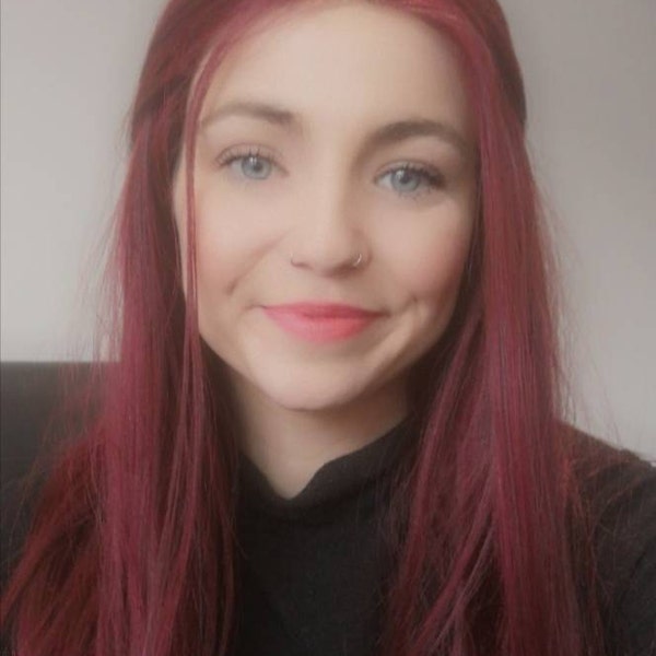 26 Inch Maroon Deep Red Wig Long Straight Womens Wig Human Hair Blends ...