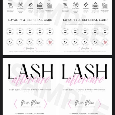 Eyelash Record Forms Consent Form Record Aftercare Card - Etsy