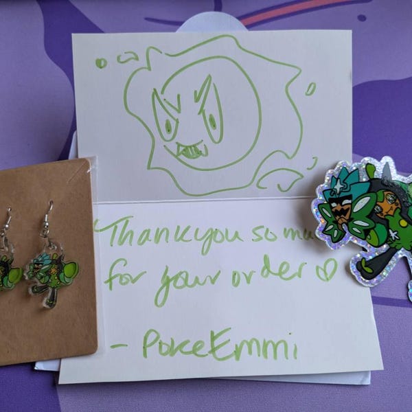 Gardevoir & Munkidori Sticker (pokemon Inspired Matte Sticker, 3"x3 ...