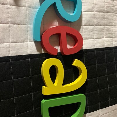 Read Wooden Letters Nursery Wall Decor Brigt Colorful Letters Best Gift ...