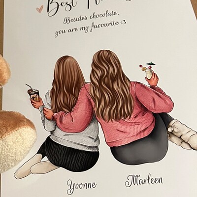 Best Friend Personalized Print, Custom Friend Prints, Best Friends Gift ...