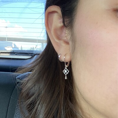 Extra Small Sterling Silver Flower Earrings on Lever Backs, Petite ...