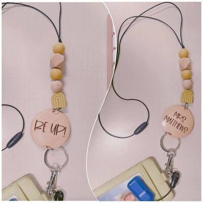 Boho Rainbow Daisy Beaded Teacher Lanyard, ID Badge Holder, Lanyard for ...