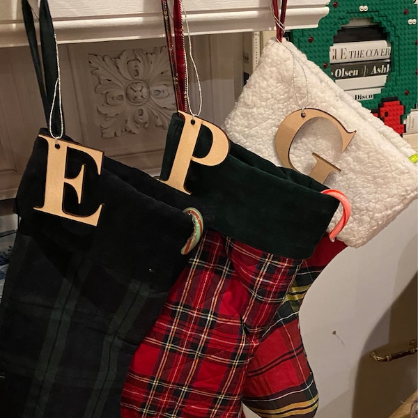 Wooden Letter for Stocking, Christmas Stockings Letter Cutout Kids ...