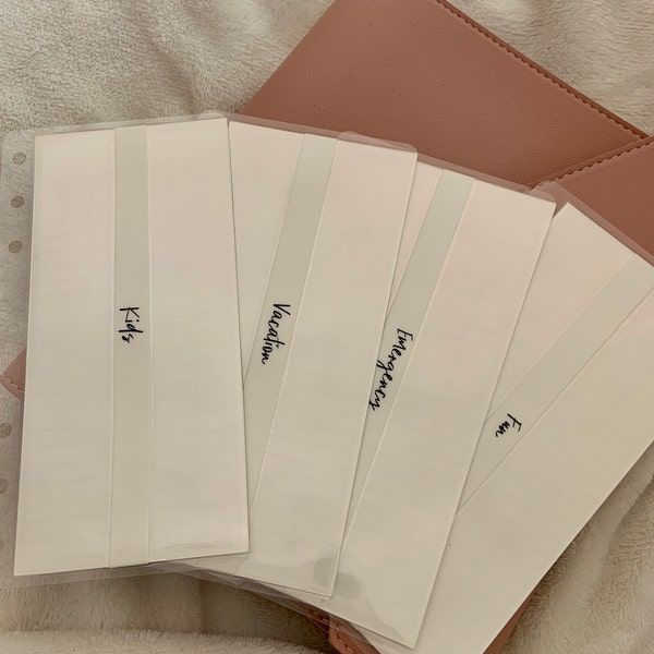 Clear Cash Envelopes Laminated | Soft Pinks/ White Colors | Reusable ...