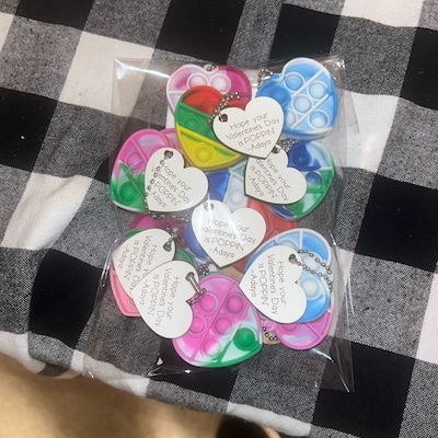 Set of Heart Pop It Valentines Gift for Kids Non Candy Classroom ...