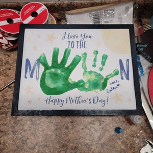 I Love You to the Moon Handprint Craft for Baby Toddlers or - Etsy