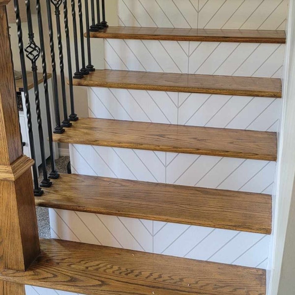White Beadboard Shiplap Stair Riser, Window Sill, 7 Inch X 36 Inch ...