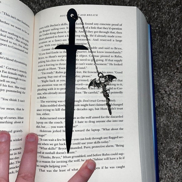 Leather Sword Bookmark, Fantasy Bookmark, Elven-inspired Bookmark, Gift ...