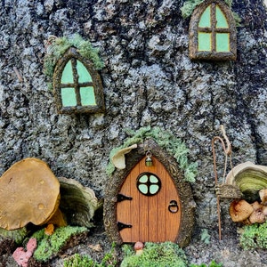Fairy Door and Windows for Trees Glow in the Dark Outdoor Decor Fairy ...