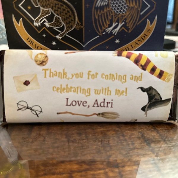 Wizard Birthday Chocolate Bar Wrapper, Wizardry 1st Birthday Chocolate ...
