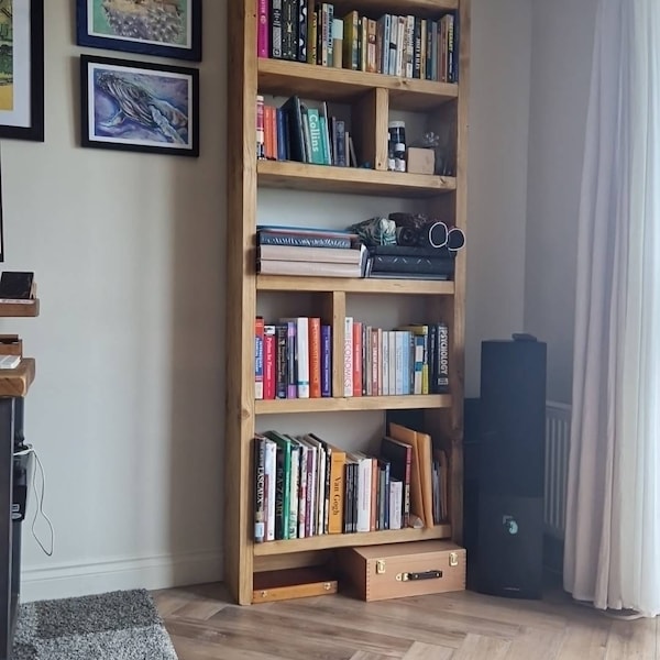 Industrial Style Bookcase Scaffold Board on Steel Tube, Reclaimed ...