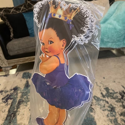 3 Purple Gold Princess Centerpieces African American Birthday Baby ...