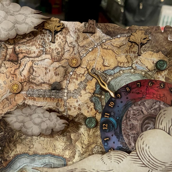 Elden Ring Inspired Map Clock With 24 Hour Dial - Type 2 + GIFT - Etsy