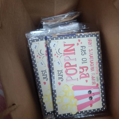 PRINTABLE Just POPPIN' BY to Say Happy Valentine's Day Tag Instant ...