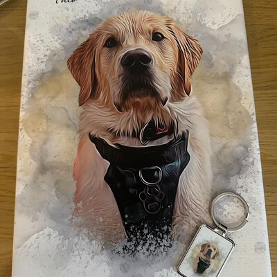 Custom Pet Portrait in Memory of Dog Pet Personalized Gift for Pet ...