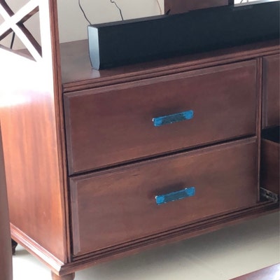 Glass Drawer Pulls in Light Blue Wave, Cabinet and Furniture Pulls ...