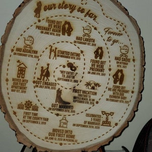 Personalized Family Tree Art Engraved on Natural Wood | Etsy