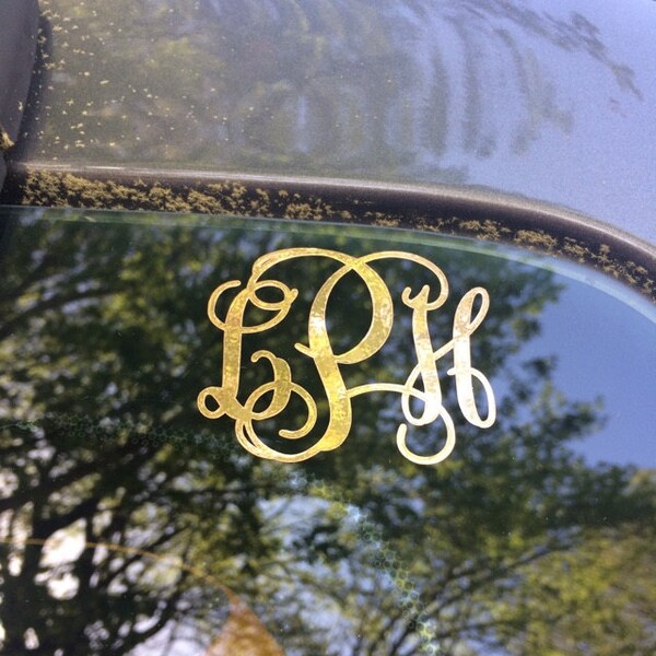 Rose Gold Monogram Decal - Personalized Monogram Decal - Wedding Decal ...