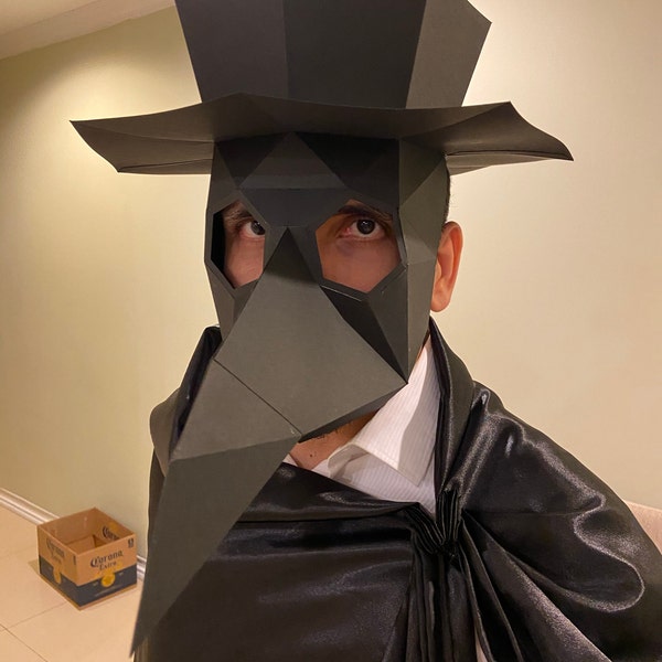 Plague Doctor Mask With Hat - DIY 3d Paper Craft, Digital Pattern in ...