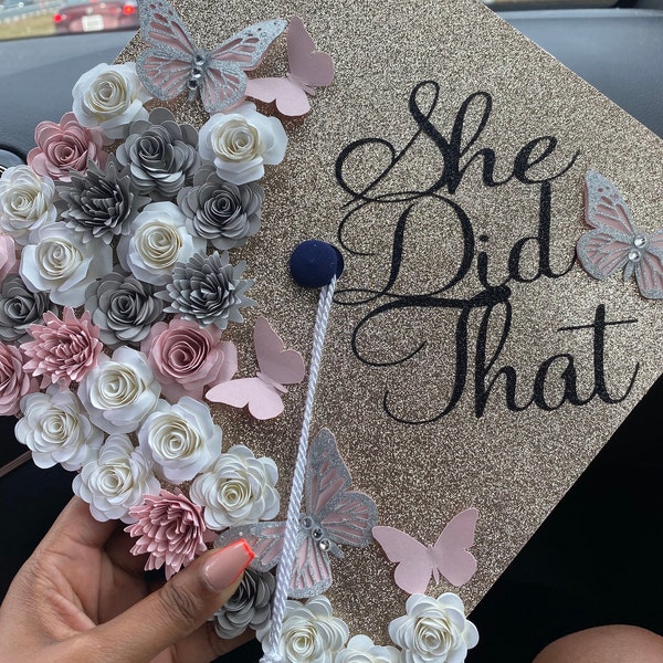 Graduation Cap Topper, Floral Graduation Cap Topper, Photoprop Cap ...