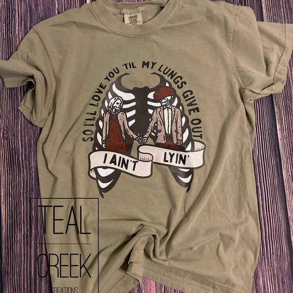 Love You Til Lungs Give Out Western PNG | Skeleton Couple Instant ...
