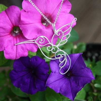 Wire Wrapped Hummingbird Pendant Template Pattern : Downloadable File ...